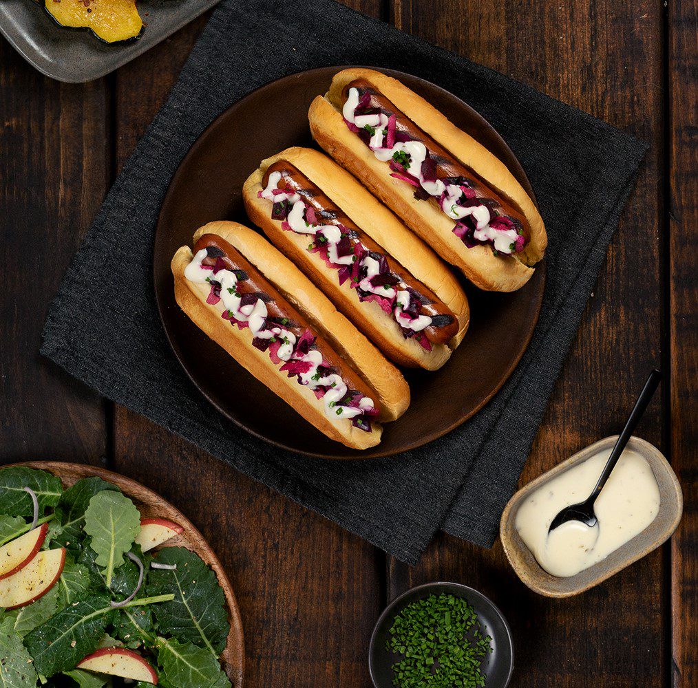Beet Apple Cabbage Relish Hot Dogs - Schneiders