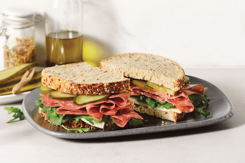 Salami Sandwich Salami Sandwich With Parmesan Crisps And Mostarda